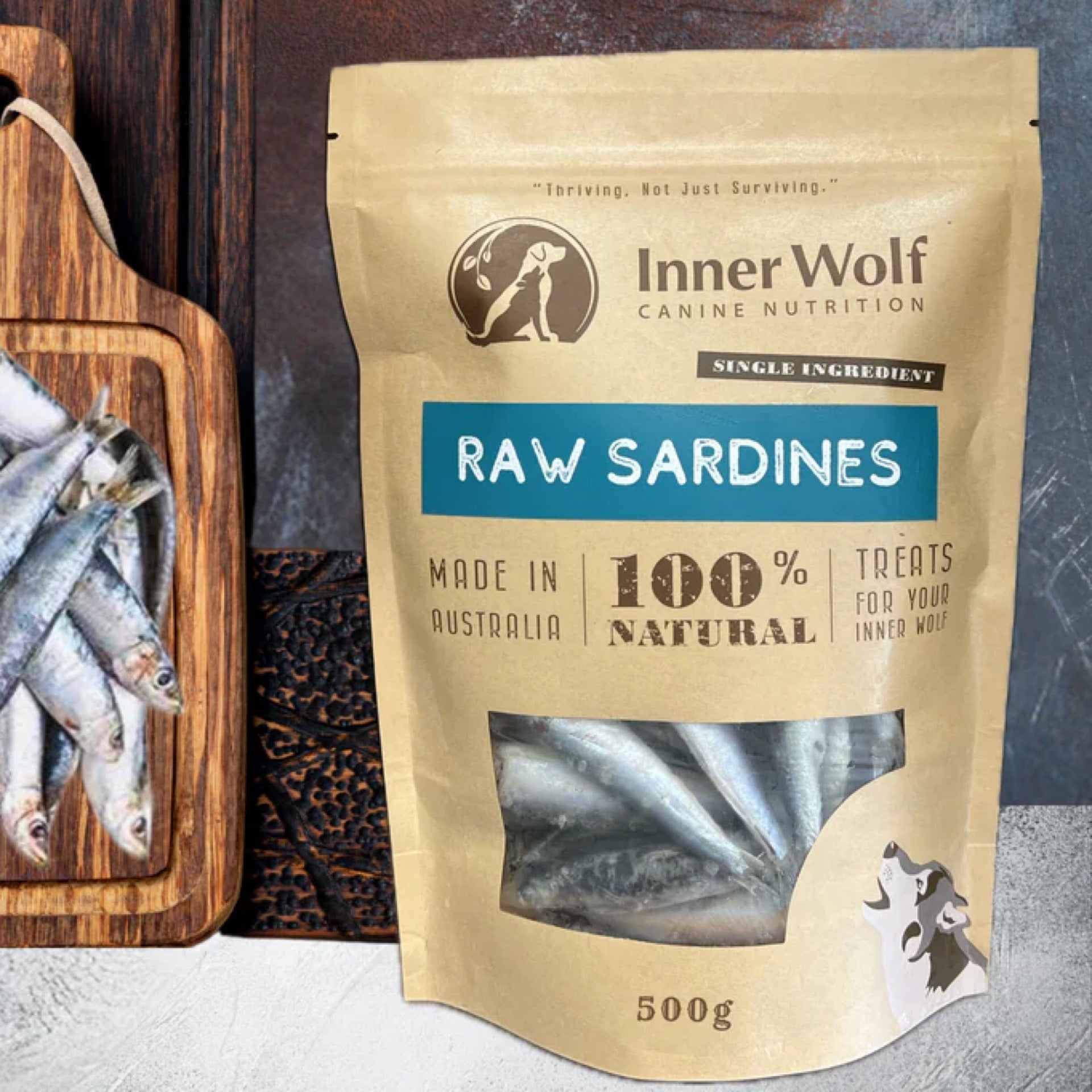 Inner Wolf 1kg Frozen Sardines | Chew Chomp and Chill