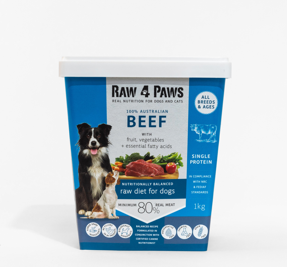 Raw4Paws - Beef Container 1kg | Chew Chomp and Chill